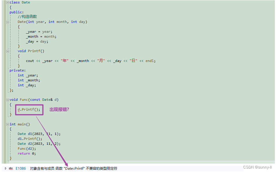 【C++】类的默认成员函数----const成员函数（超详细解析）-CSDN博客