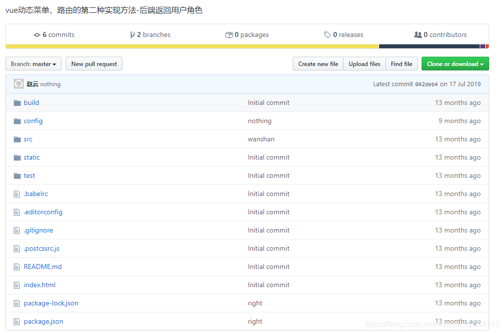【github地址】vue动态菜单、路由的第二种实现方法 后端返回用户角色about Vue动态菜单、路由的第二种实现方法 后端返回用户角色 Csdn博客
