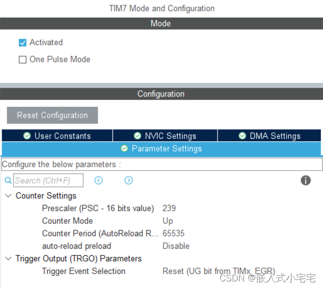 用STM32的基础定时器TIM7做单次定时_mcu定时器只用一次-CSDN博客