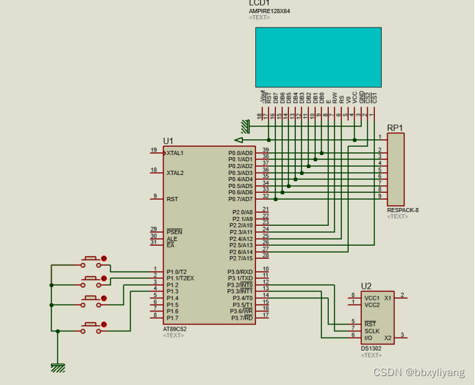 基于DS1302时钟液晶12864显示2路闹钟仿真及源程序_12864时钟-CSDN博客