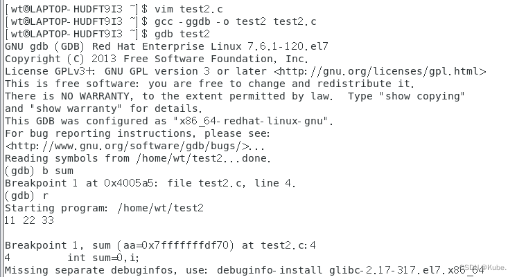在linux下C语言编程+GDB调试程序_linux c下断点-CSDN博客