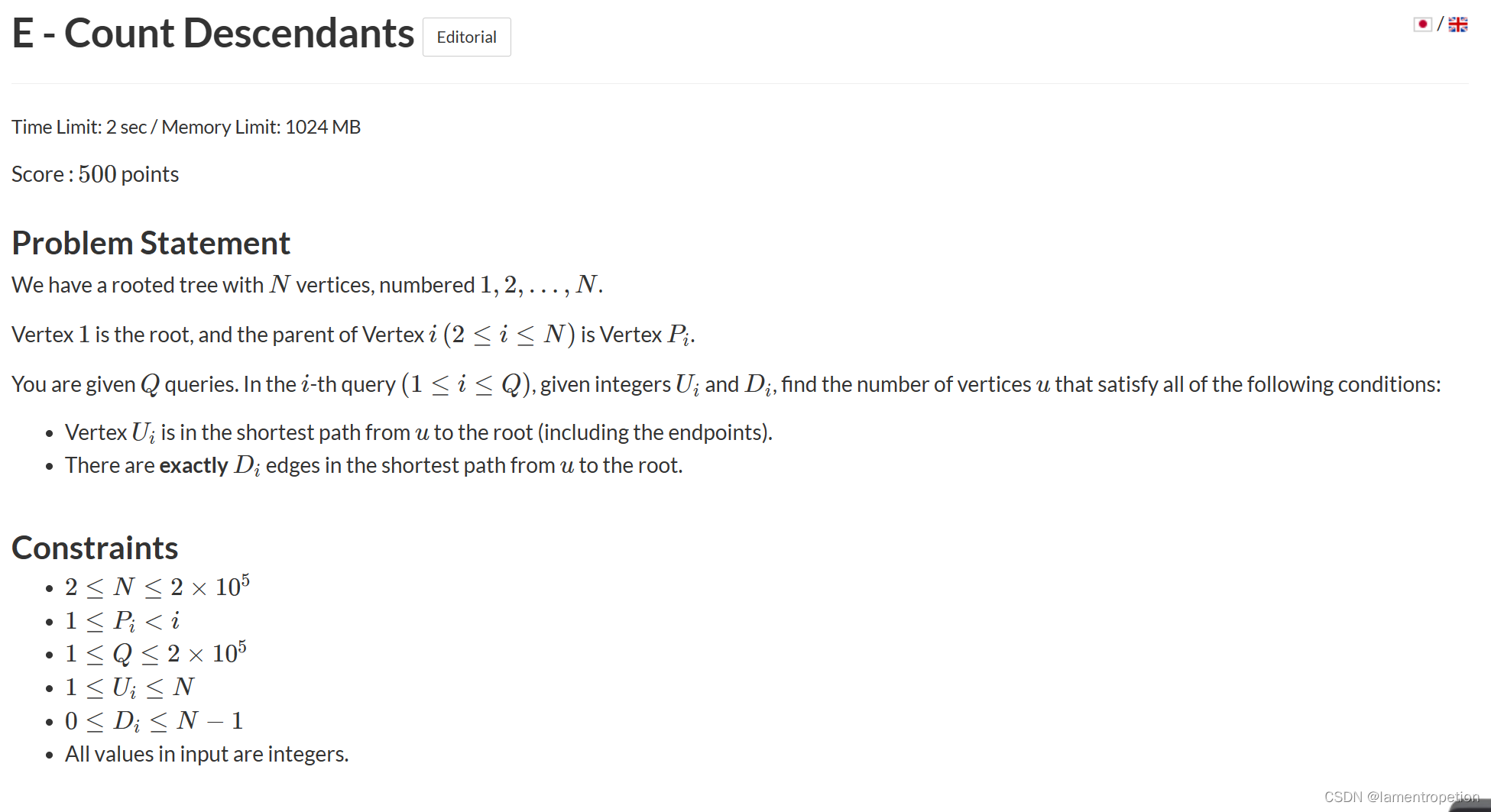 【dfs序+二分】ABC202 E Count Descendants_void dfs(int u, int fa) { cout