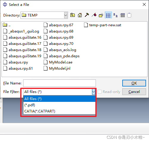 Abaqus GUI程序开发之常用控件使用方法(六):文件选择控件中文件类型的设置_abaqus rsg-CSDN博客