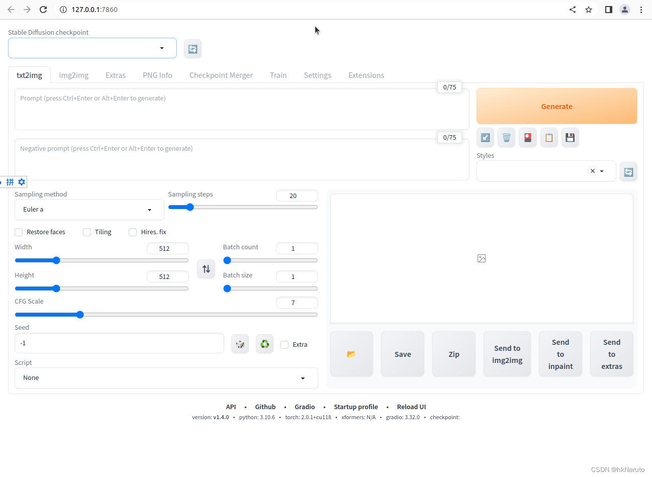 Ubuntu 22.04.2 LTS LTS x86_64 安装 stable-diffusion-webui 【2】基本版本完结。_filenotfounderror: no ...