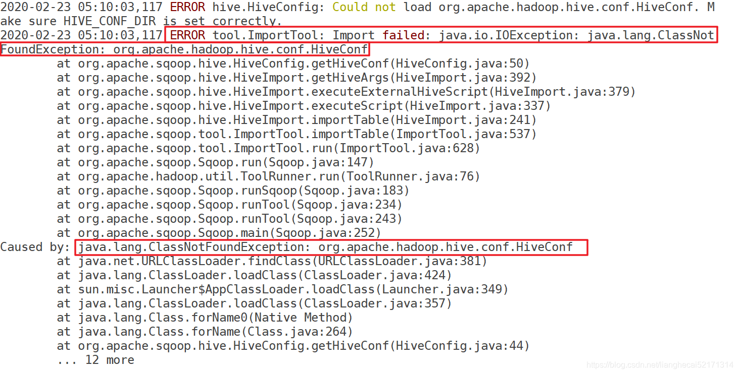 ERROR tool.ImportTool: Import failed: java.io.IOException: java.lang.ClassNotFoundException-CSDN博客