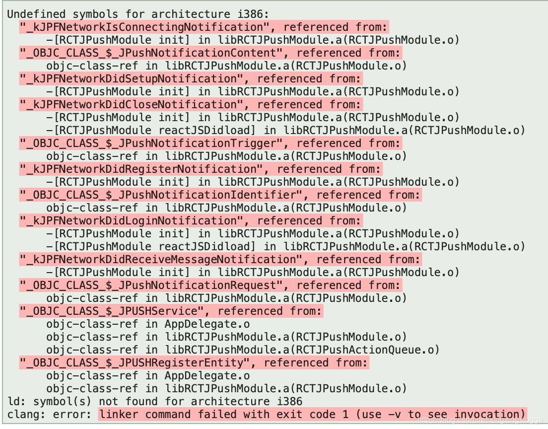 React Native ios 填坑之 Linker command failed with exit code 1(use-v to ...