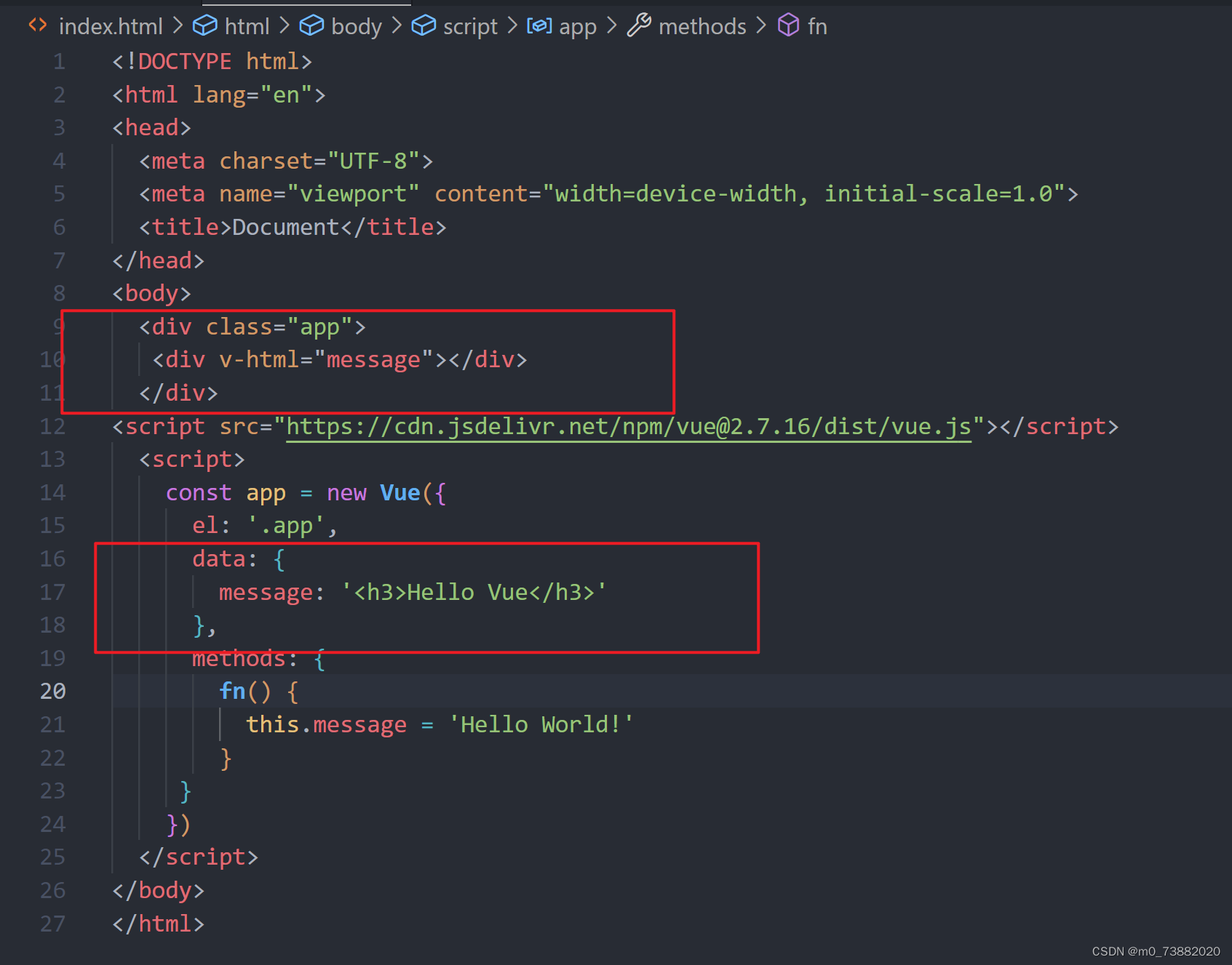 Vue2 的一个小实例和常用指令_vue2综合案例-CSDN博客