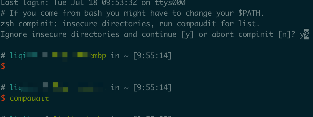 完全解决zsh compinit: insecure directories, run compaudit for list. Ignore insecure directories-CSDN博客