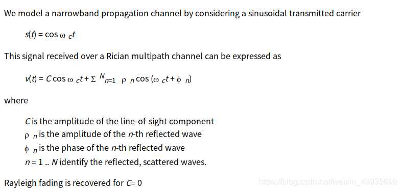 Python实现rician莱斯衰落和rician莱斯信道_ricean rician-CSDN博客