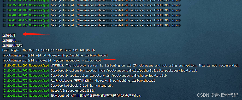 jupyter notebook在Linux服务器后台保持运行_jupyter中断后能继续运行吗-CSDN博客