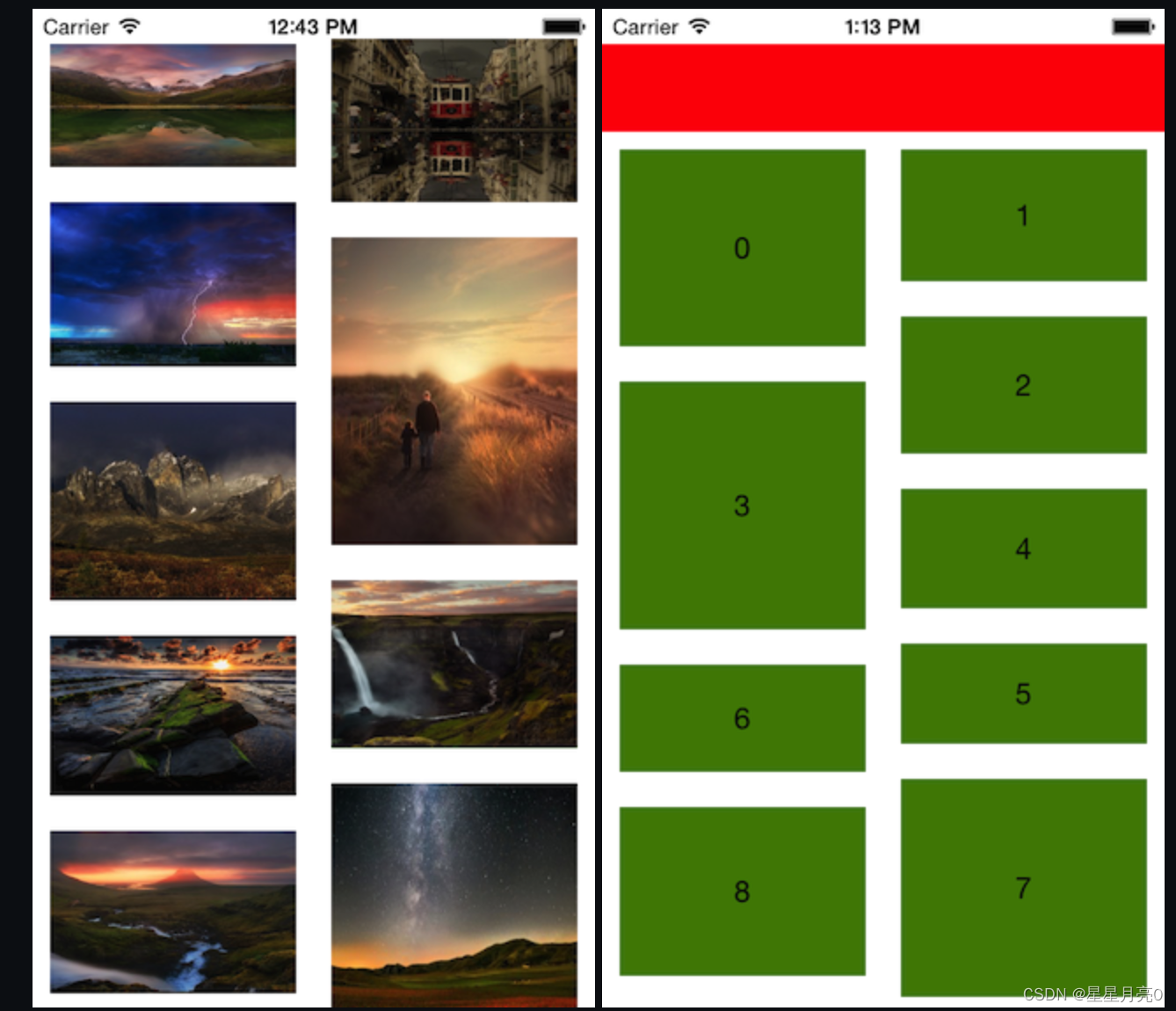 ios swift5 collectionView 瀑布流（两列）_swift uicollectionview 两列-CSDN博客