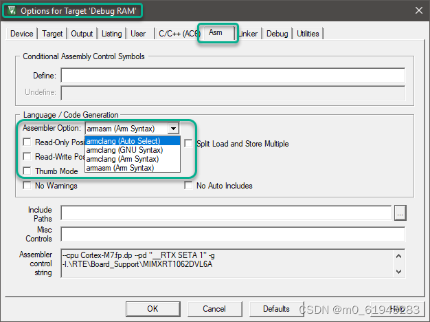 rt1064第一次编译时报错ARMCC: error A1167E: Invalid line start, A1163E unknown opcode...-CSDN博客