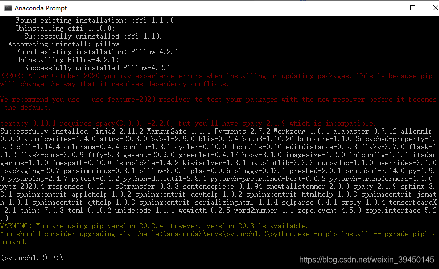 安装allennlp库_error: no matching distribution found for torch==1-CSDN博客