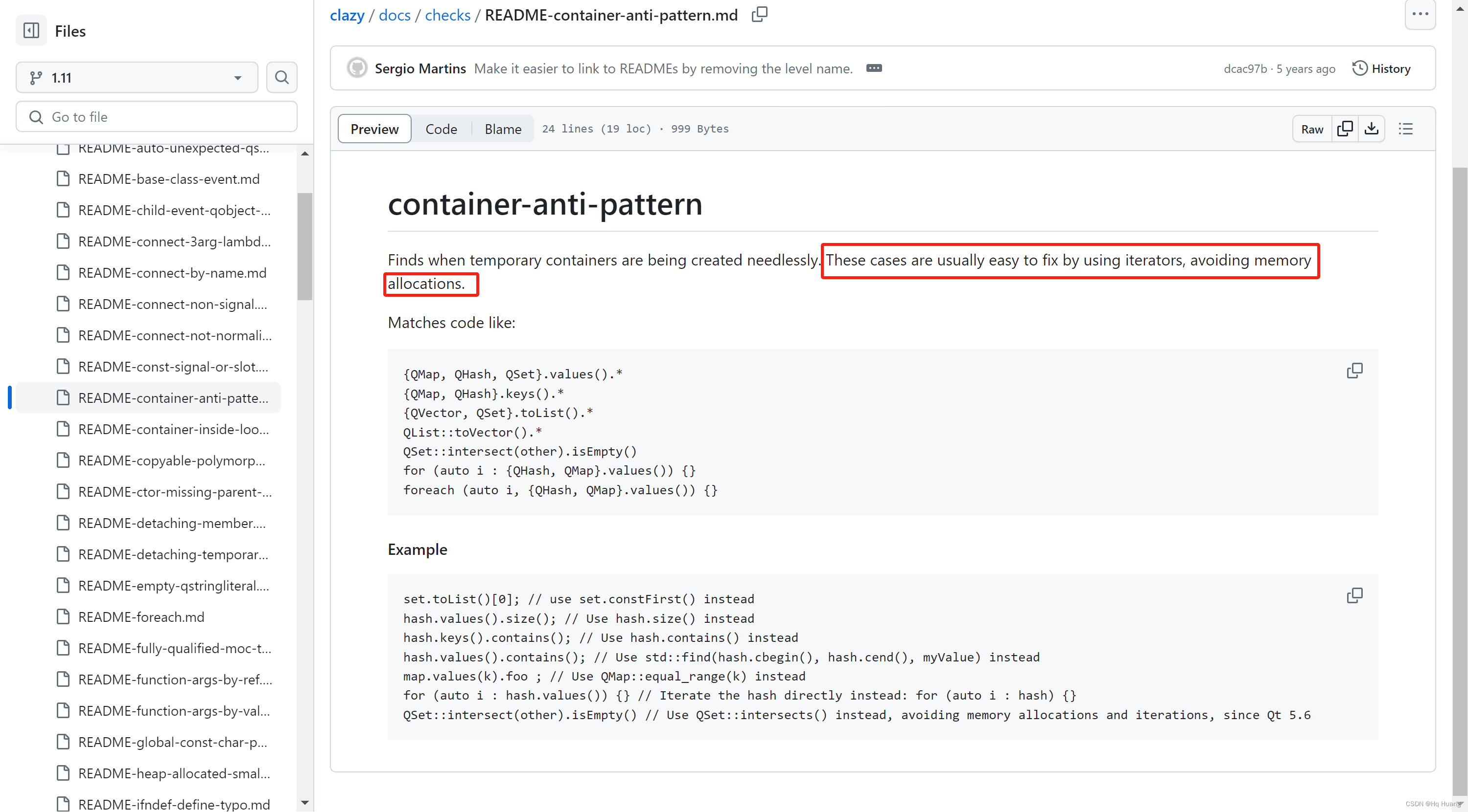 QMap和std::map加强型for循环遍历时用法的区别_allocating an unneeded temporary container [clazy--CSDN博客