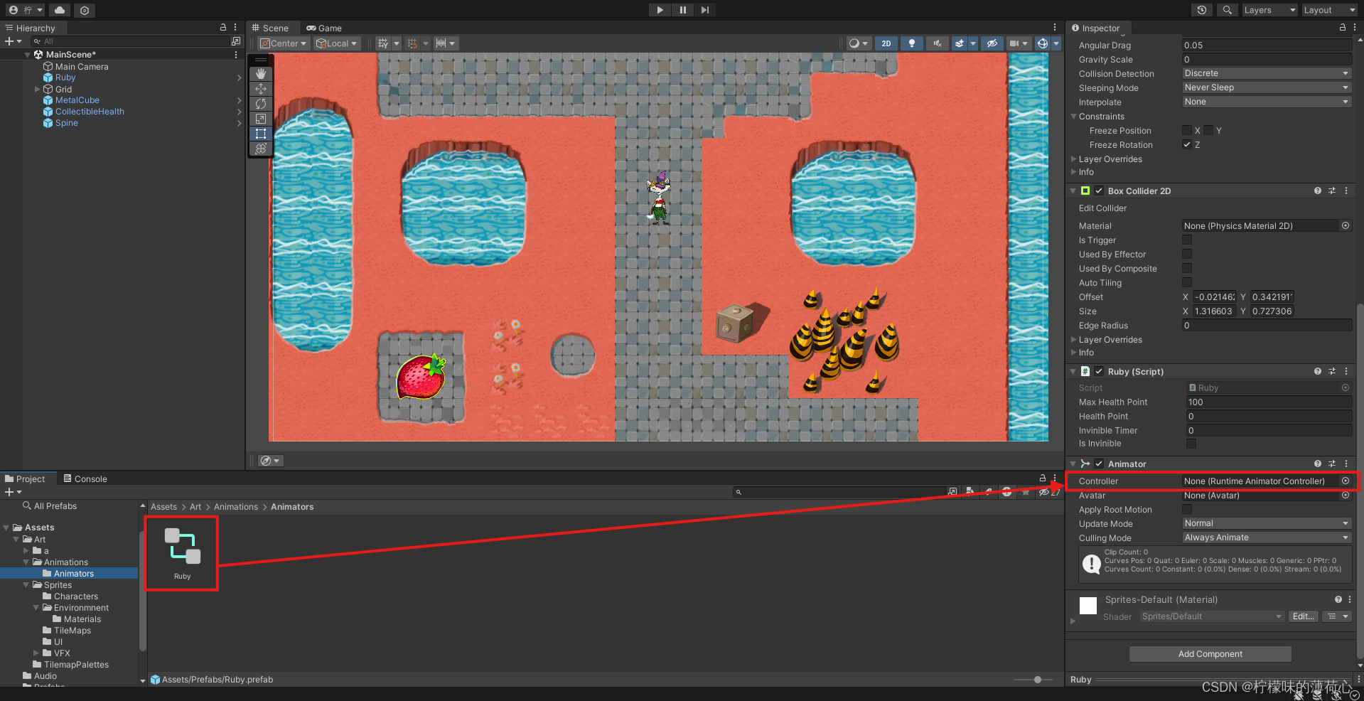 【Unity2D：Animator】为角色添加动画效果_unity中animator控制器怎么添加-CSDN博客