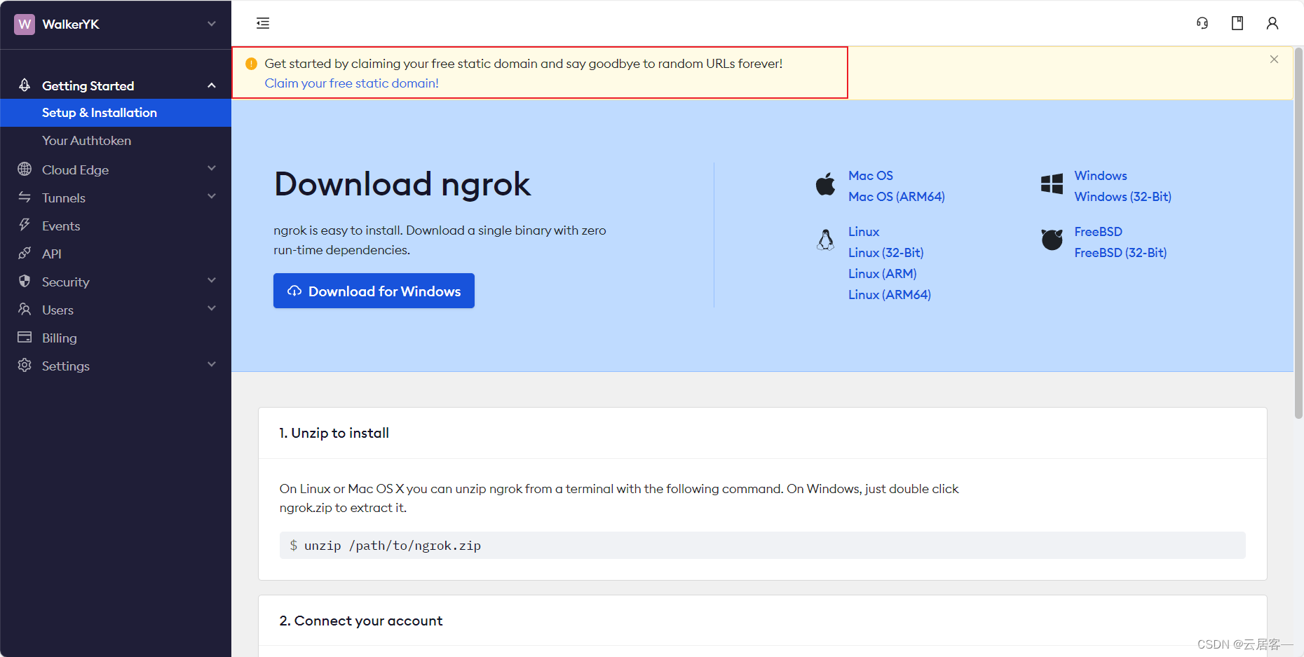 Ngrok：实现内网穿透与固定域名配置指南-CSDN博客