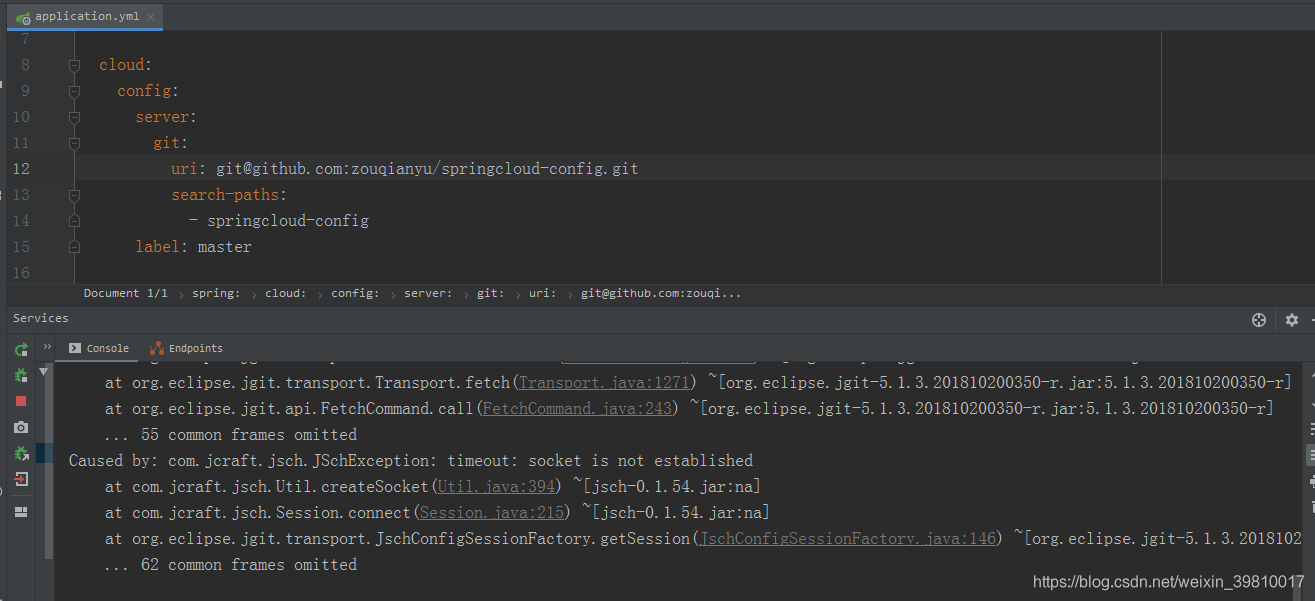 Caused by: com.jcraft.jsch.JSchException: timeout: socket is not ...