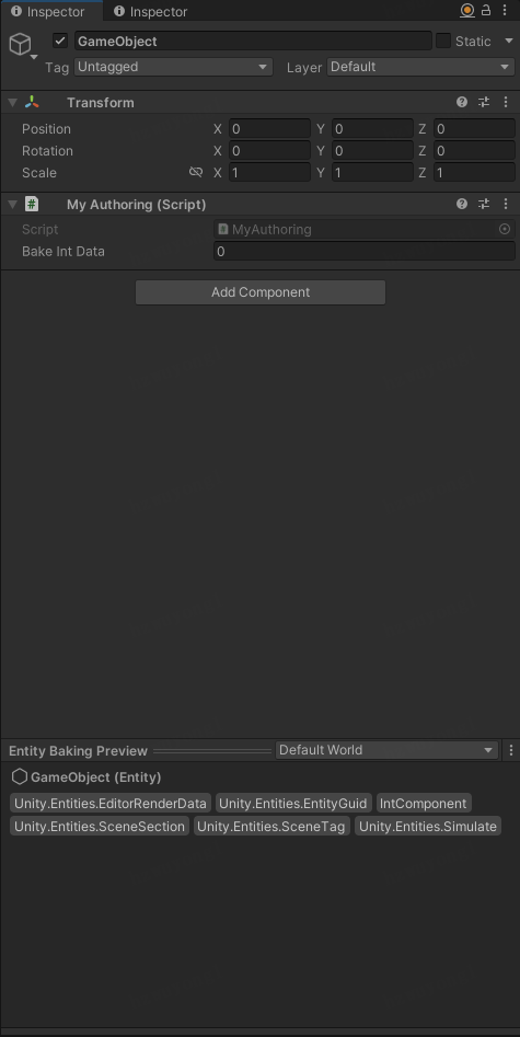 Unity Dots中的baking（一） Baker简介baker Addcomponentobject Csdn博客 