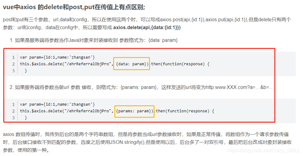 Vue中 Axios Delete请求参数axios的delect请求参数是字符串还是 Csdn博客 