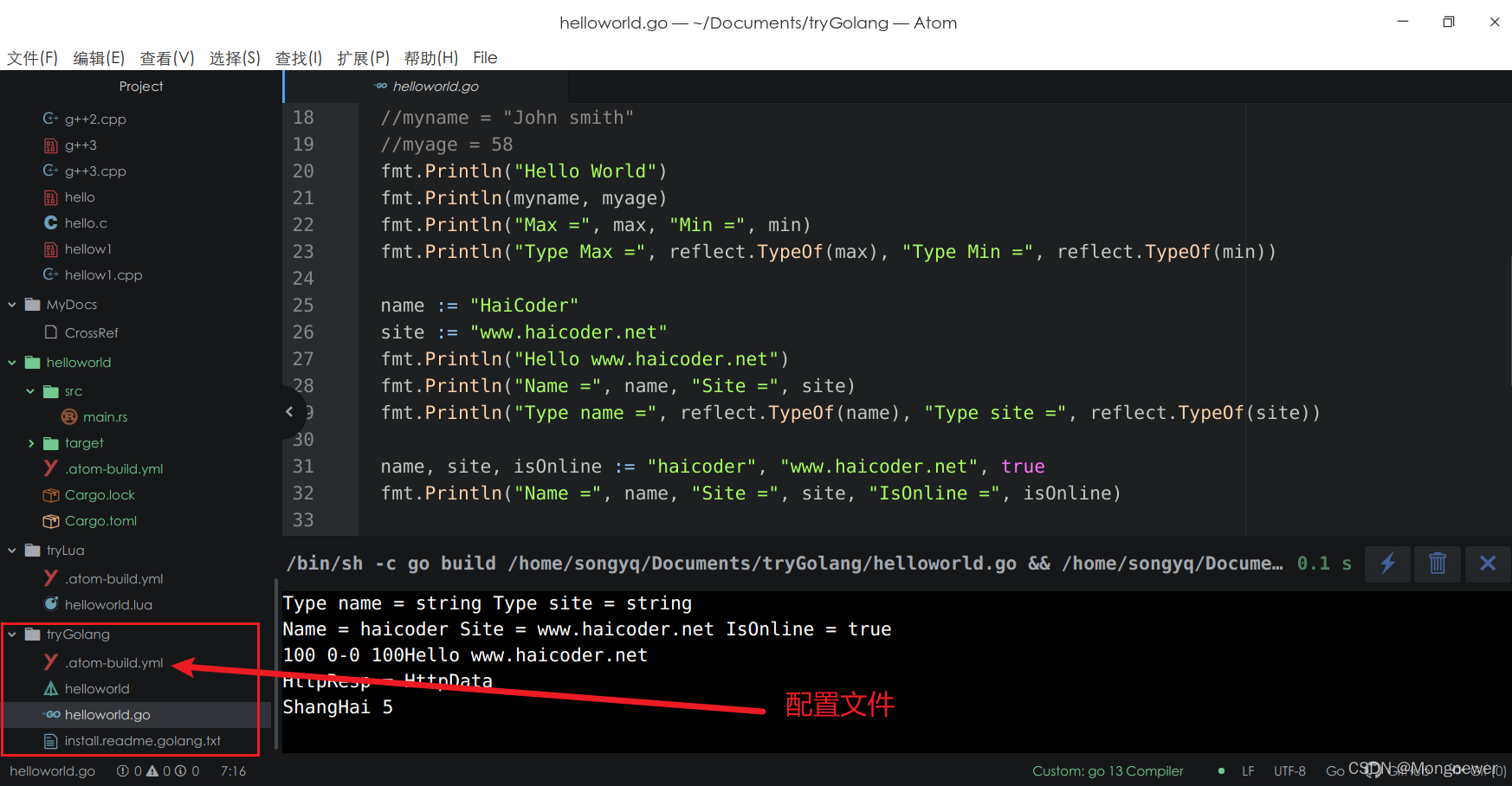 Deepin+atom+golang的atom-build.yml配置_go build 执行build.yml-CSDN博客