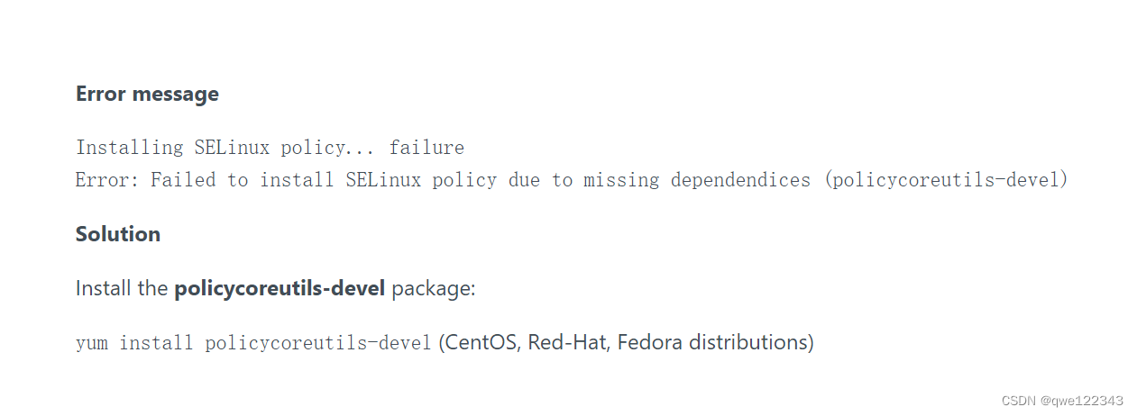Failed to install SELinux policy due to missing dependencies (policycoreutils-devel)_install ...