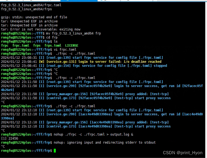 【群晖NAS】记一次FRP报错：login to server failed: connection write timeout-CSDN博客