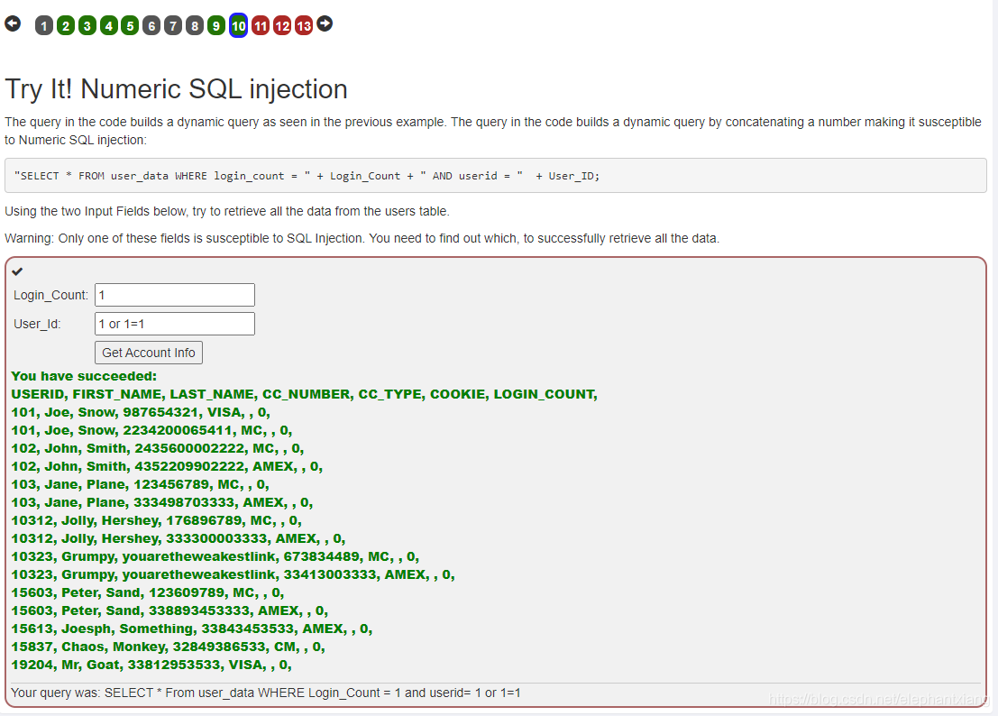 WebGoat (A1) SQL Injection (intro)_webgoat a1-CSDN博客