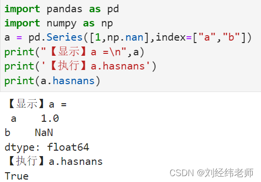 判断Series序列是否含有空值NaN的Series.hasnans方法_series nan怎么判断-CSDN博客