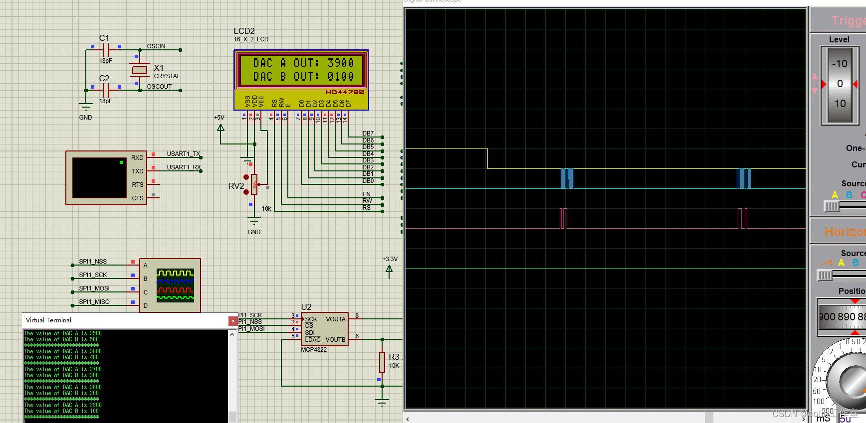基于FreeRTOS+STM32CubeMX+LCD1602+MCP4822的12位DAC数模转换器Proteus仿真-CSDN博客