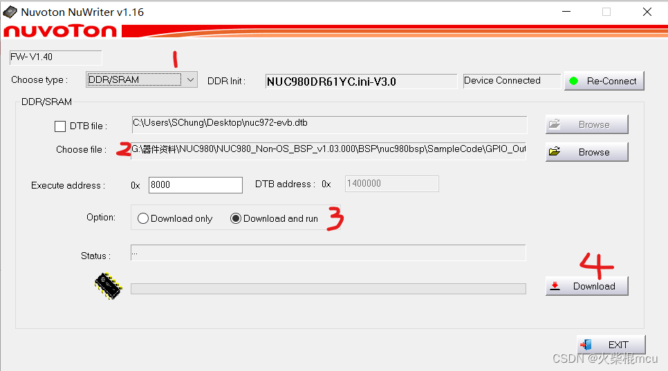 NK-RTU980烧写裸机程序_keil开发nuc980-CSDN博客