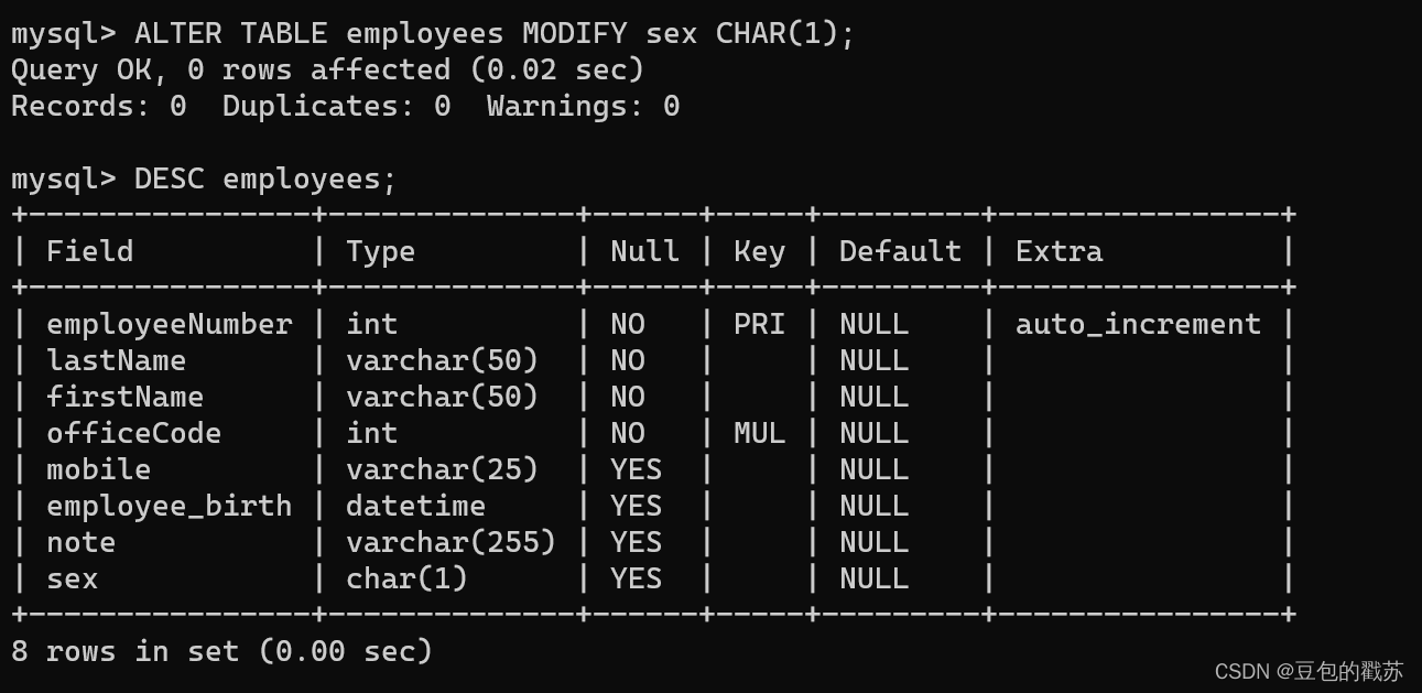 Mysql基础案例——数据表的基本操作：创建表和修改表mysql 数据库 建表案例 Csdn博客