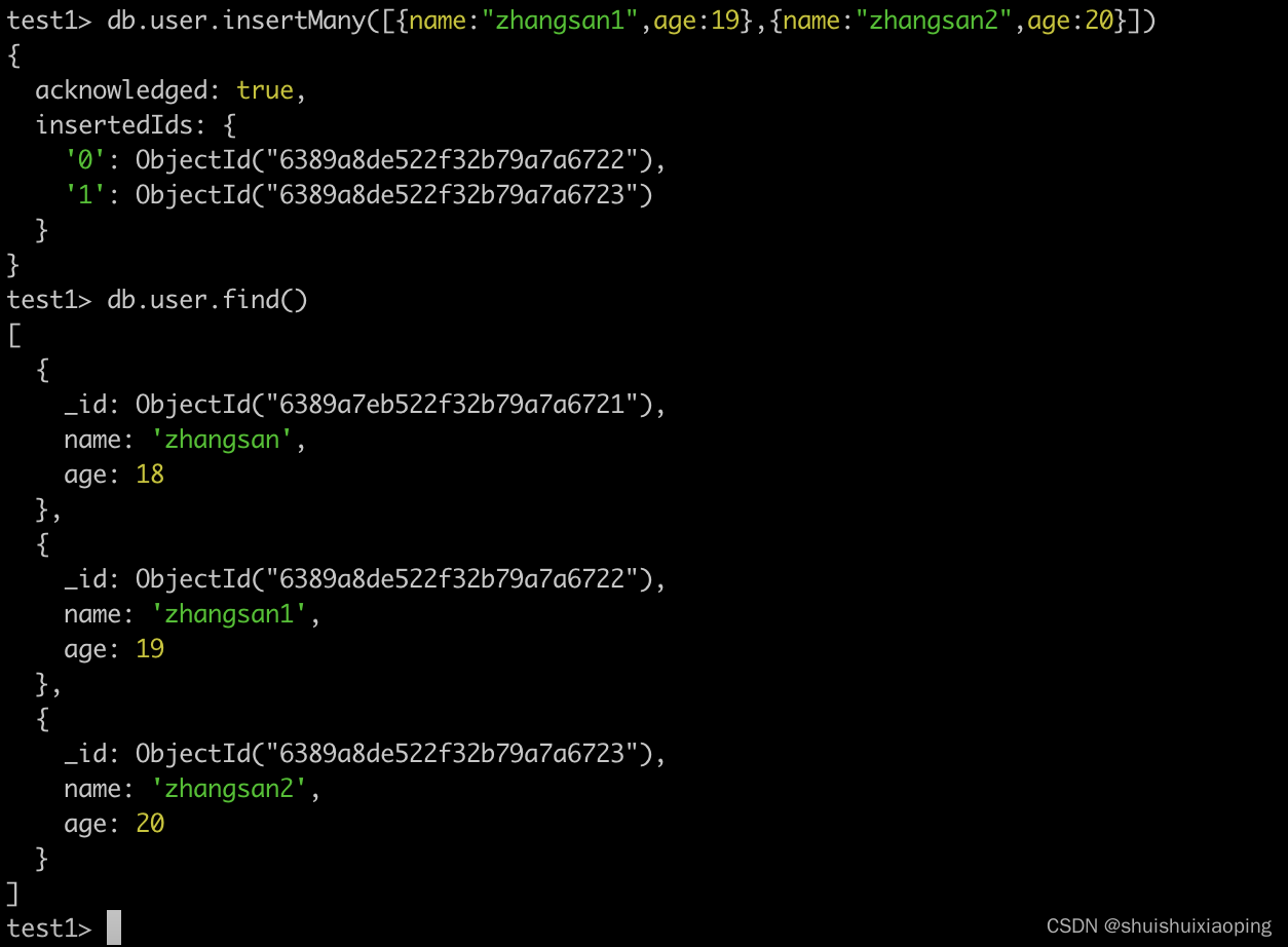 mac mongodb6.x命令行增删改查的使用_mac 安装好mongodb 并启动后 怎么在命令行 操作数据-CSDN博客