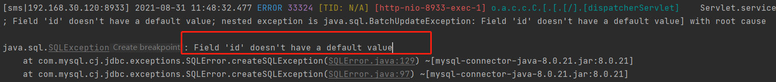 Field ‘id‘ doesn‘t have a default value错误_在执行添加数据时出现“field 'name' doesn't have a default val-CSDN博客