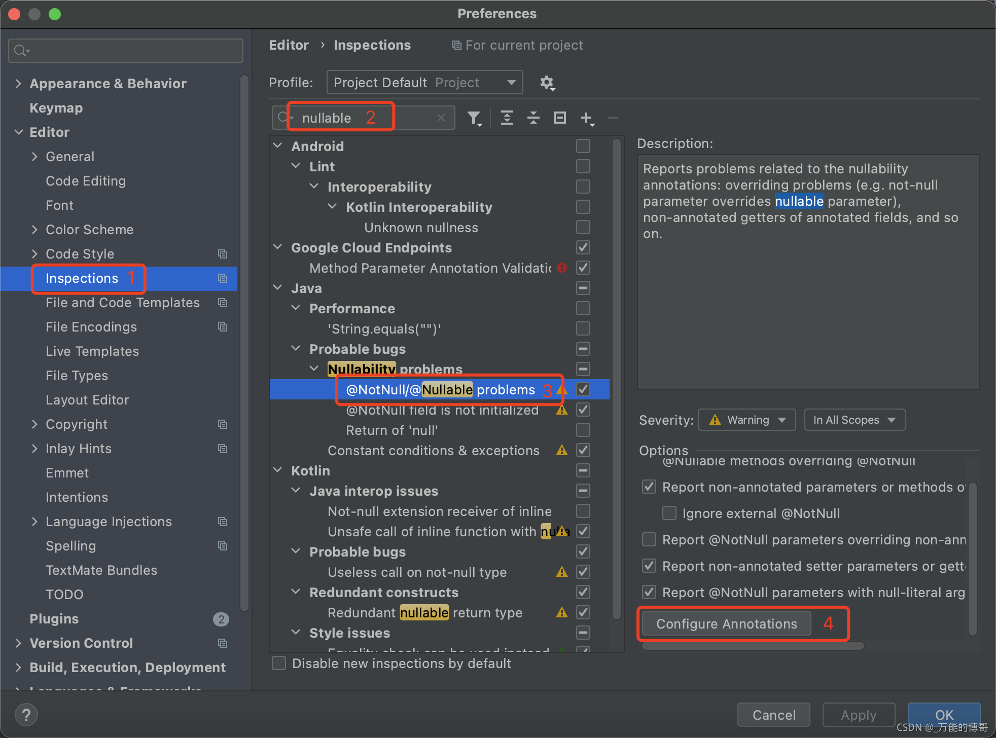 AndroidStudio自动添加 @org.jetbrains.annotations.Nullable的问题_missing class org.jetbrains.annotations ...