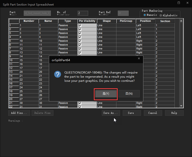 cadence SPB17.4 - orcad - WARNING(ORCAP-2435): Number of pins in footprint ‘‘ and instance ...