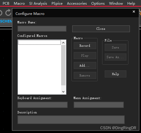OrCAD 17.2/17.4开启Macro宏菜单，调用宏指令，但宏指令无法执行成功_orcad定义宏-CSDN博客