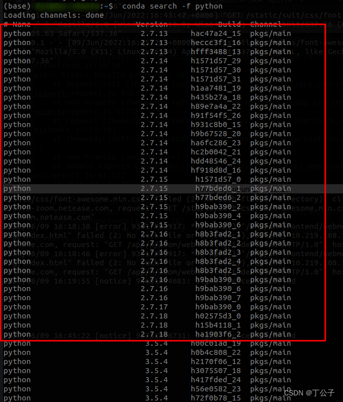 PackagesNotFoundError: The following packages are not available from current channels python=2.7 ...