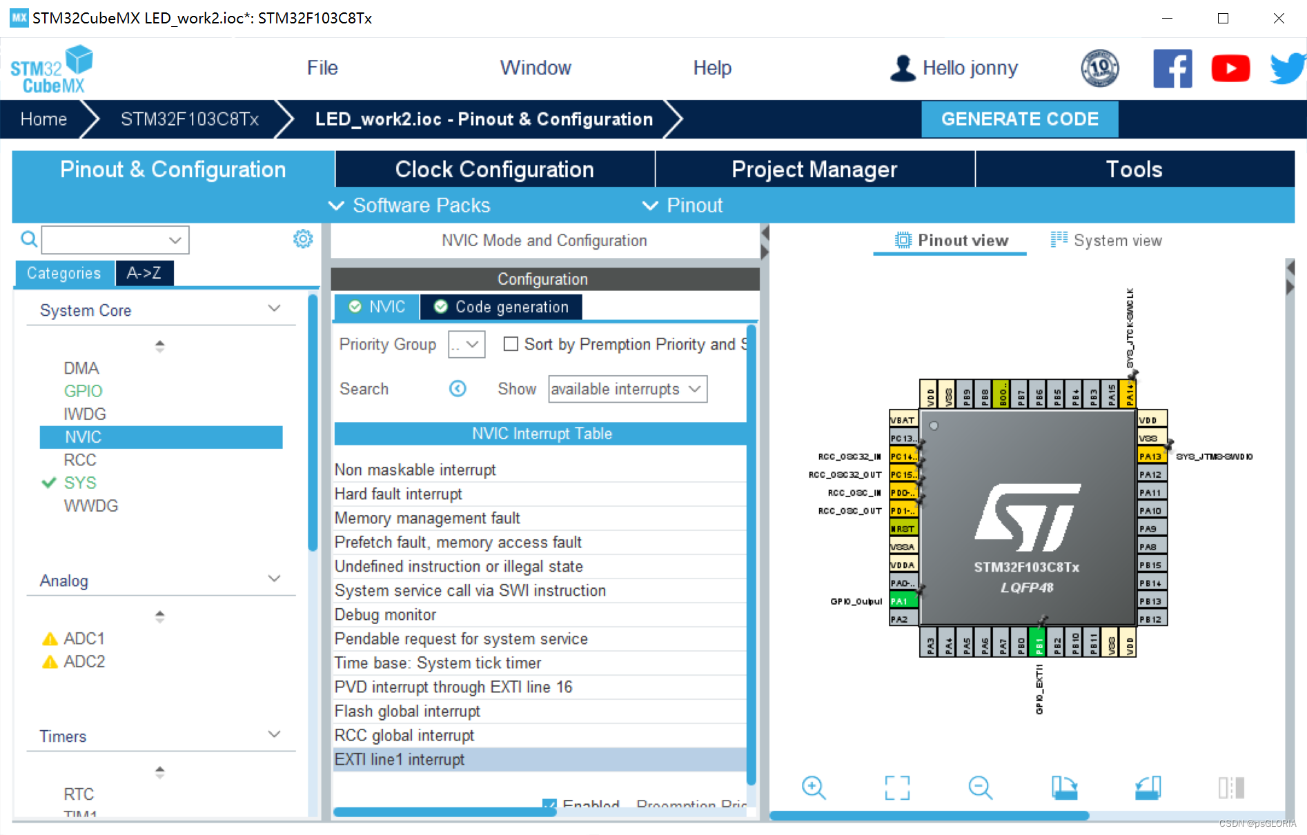 Stm32外部中断模式控制灯亮灭 Stm32外部中断 控制灯亮灭 Csdn博客