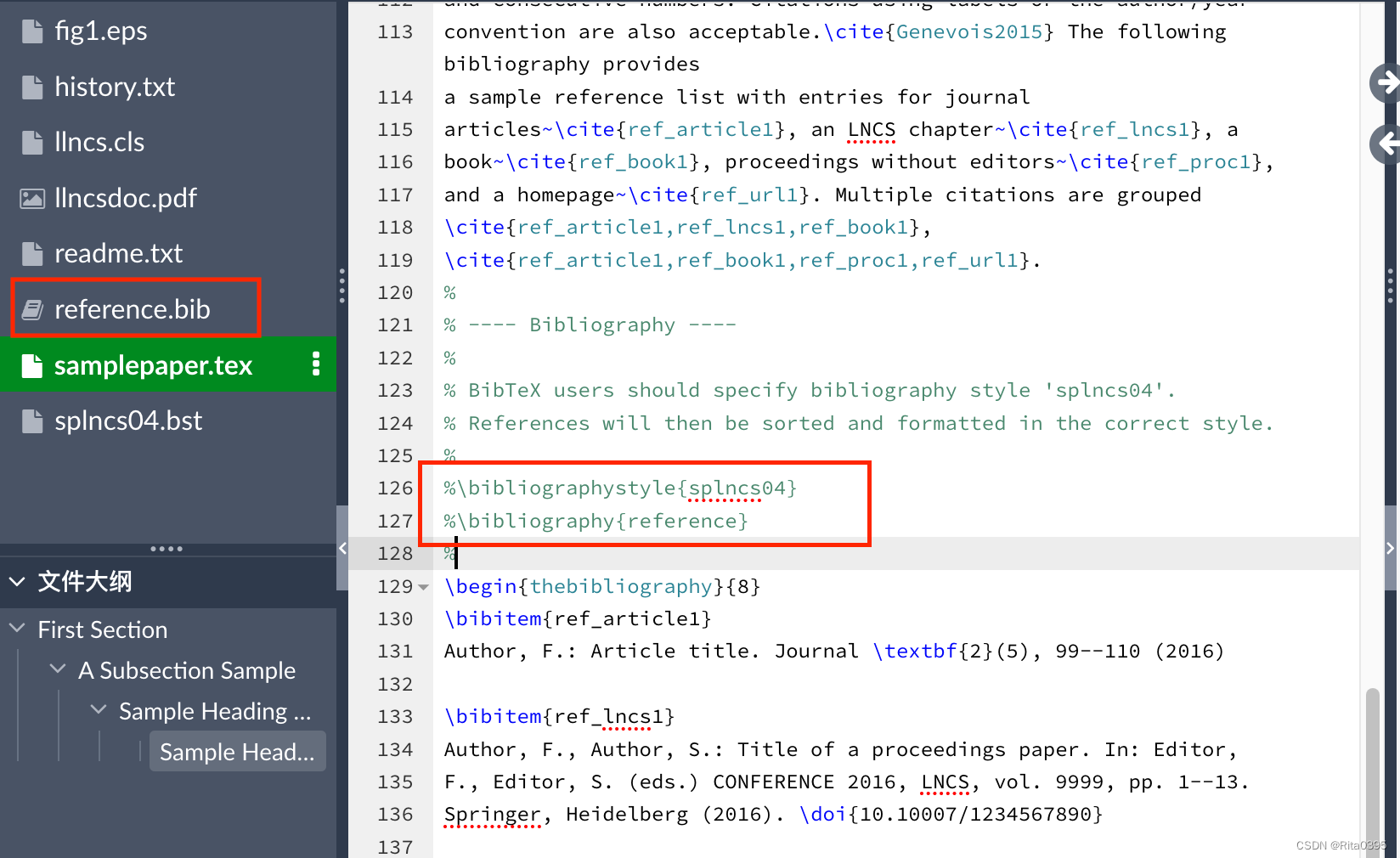 Latex：Springer论文模板在overleaf上如何手动导入参考文献_springer lncs模板overleaf-CSDN博客