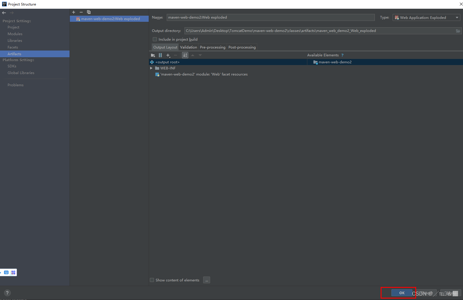 IDEA创建web工程+tomcat配置_web facet resources are not-CSDN博客