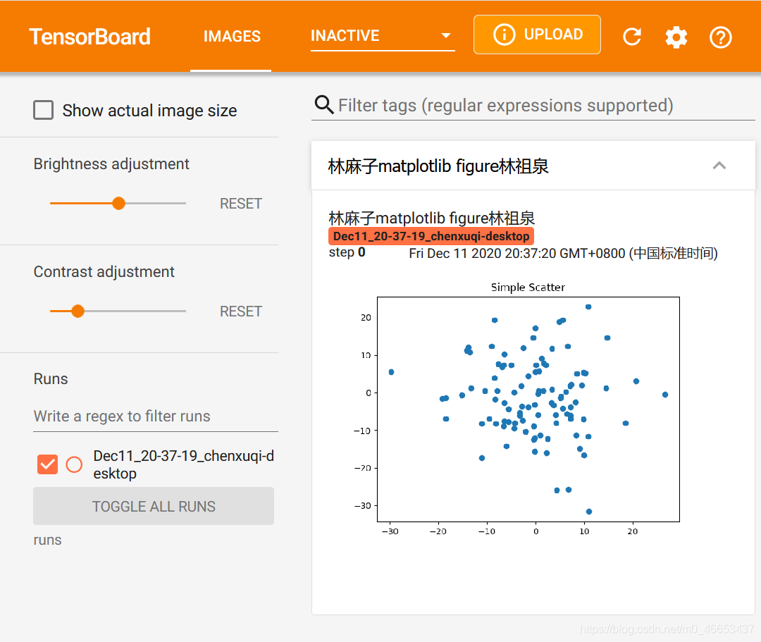Pytorch中使用tensorboard学习笔记(7) 添加matplotlib图片add_figure_torch环境下numpy类型散点图如何在tensorboard上绘制-CSDN博客