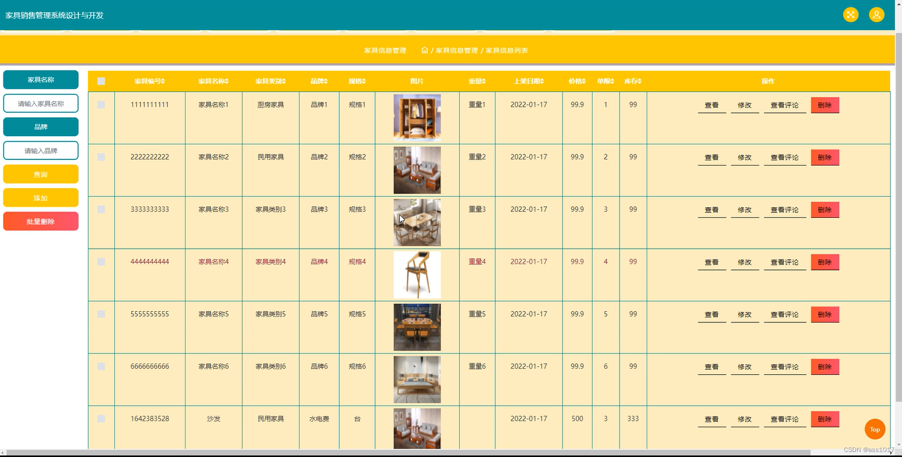 附源码 Javassm计算机毕业设计家具销售管理系统设计与开发nf6h8源码程序数据库部署家具管理系统数据库 Csdn博客