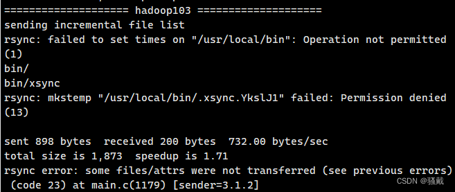 rsync error: some files/attrs were not transferred (see previous errors) (code 23) at main.c ...