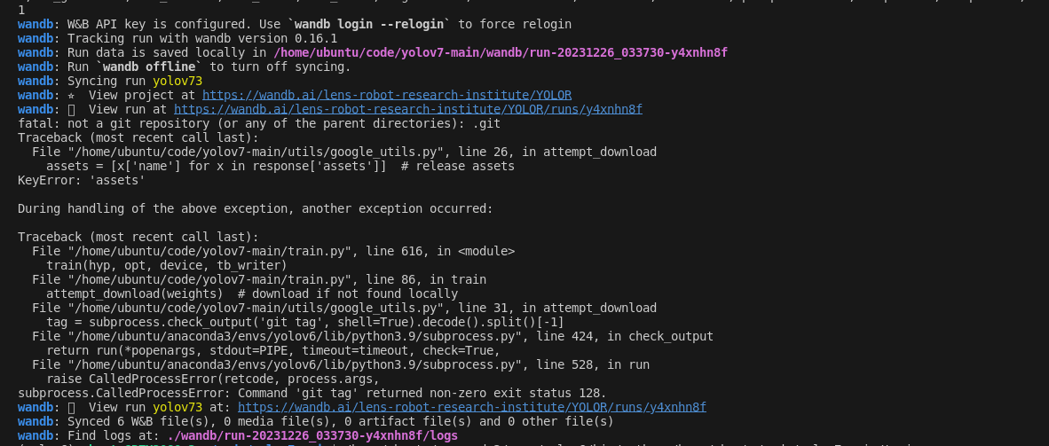YOLOv7训练数据报错_keyerror: 'assets-CSDN博客