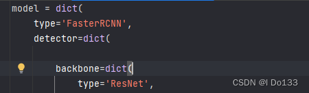 KeyError: ‘`cfg` or `default_args` must contain the key “type“, but got {\‘detector\‘: {\‘type ...
