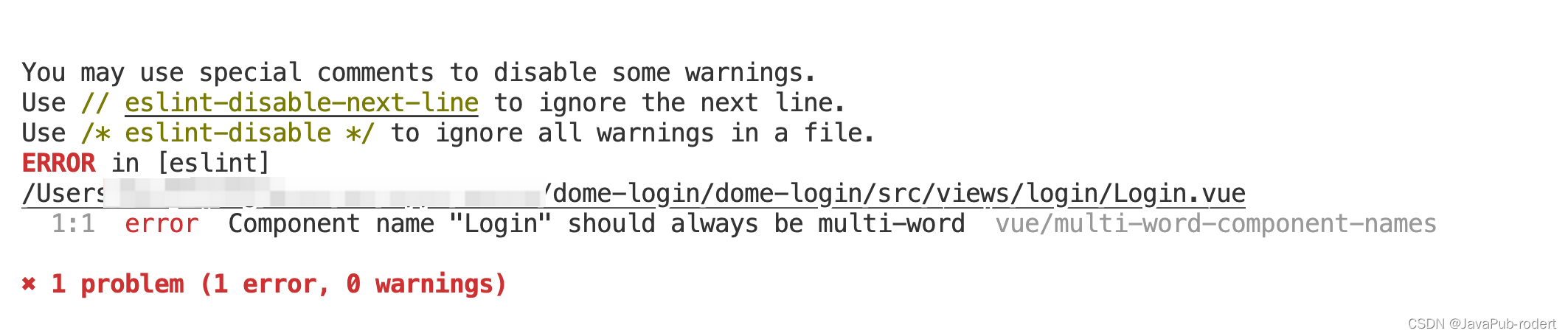 error Component name “Login“ should always be multi-word vue/multi-word-component-names【已解决 ...