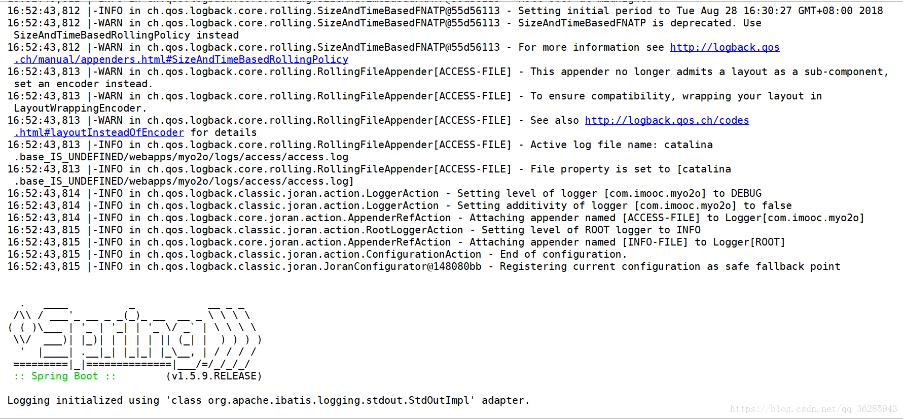 Logging initialized using 'class org.apache.ibatis.logging.stdout.StdOutImpl' adapter 致 ...