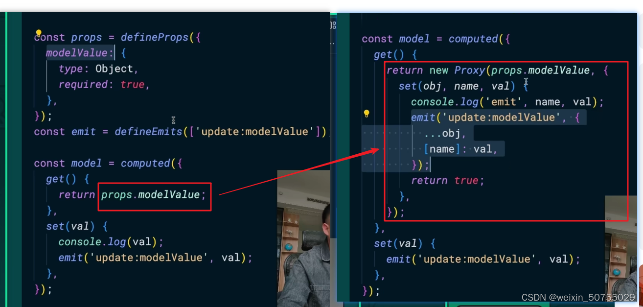 computed&v-model 父子组件数据传递(保留单项数据流，简化代码)_v-mode computed传值-CSDN博客