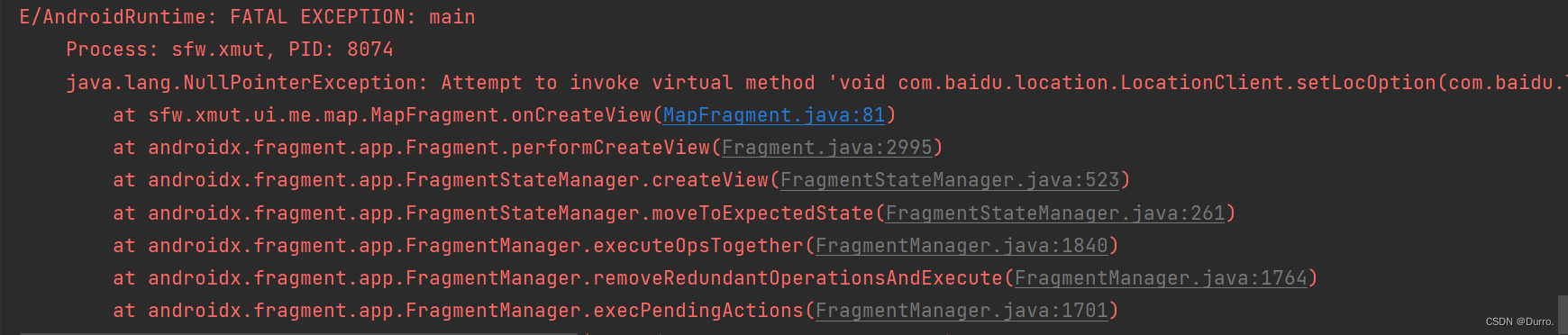 java.lang.NullPointerException: Attempt to invoke virtual method ‘void com.baidu.location-CSDN博客