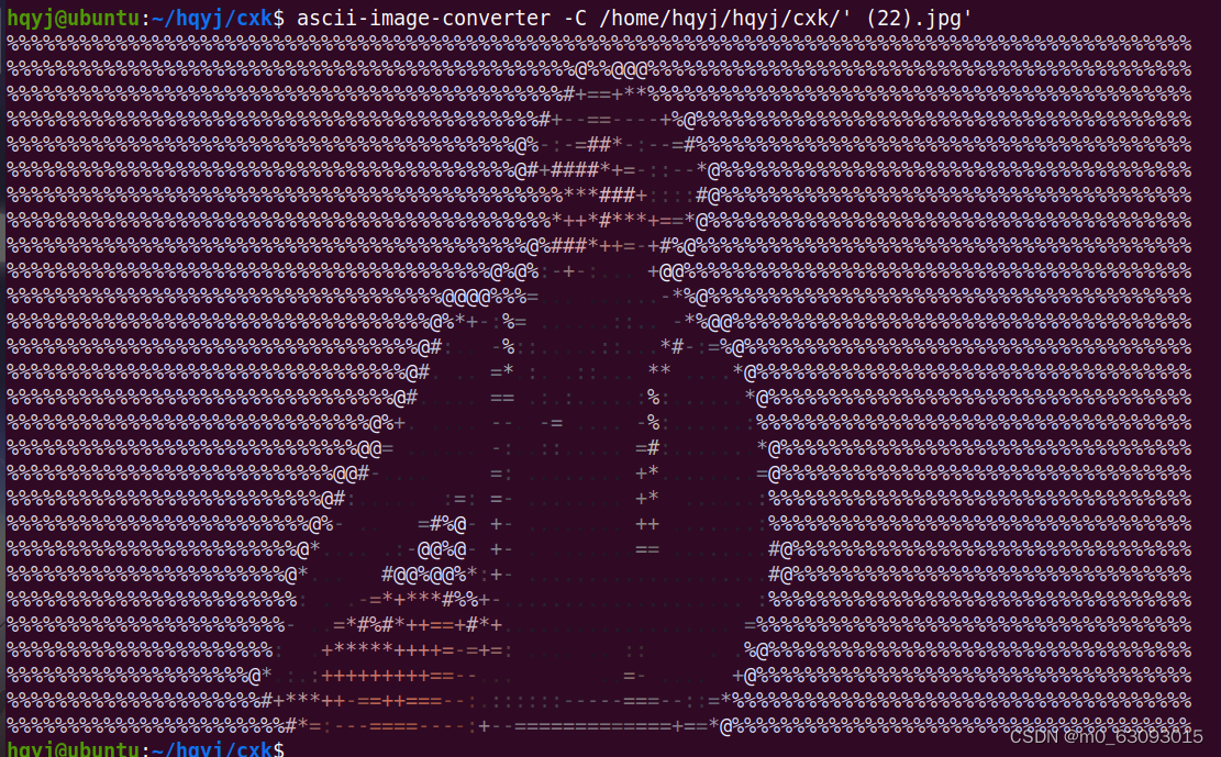 linux下在终端用ASCII实现偶像练习生-鲲鲲爱打球_ascii 码蔡徐坤字符图-CSDN博客